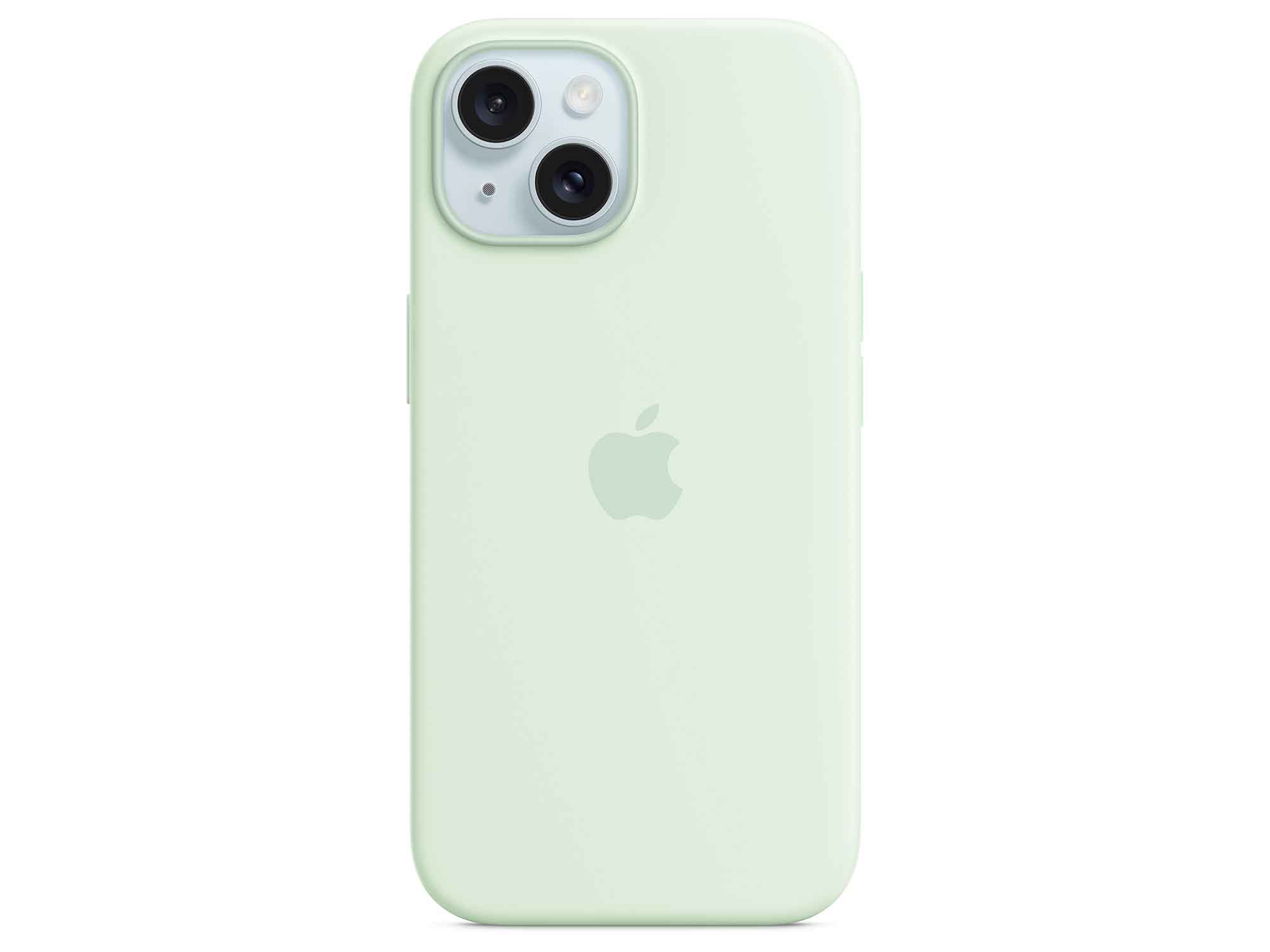 հեռախոսի պատյան apple iphone 15 silicone case with magsafe (soft mint) (mwnc3zm/a)